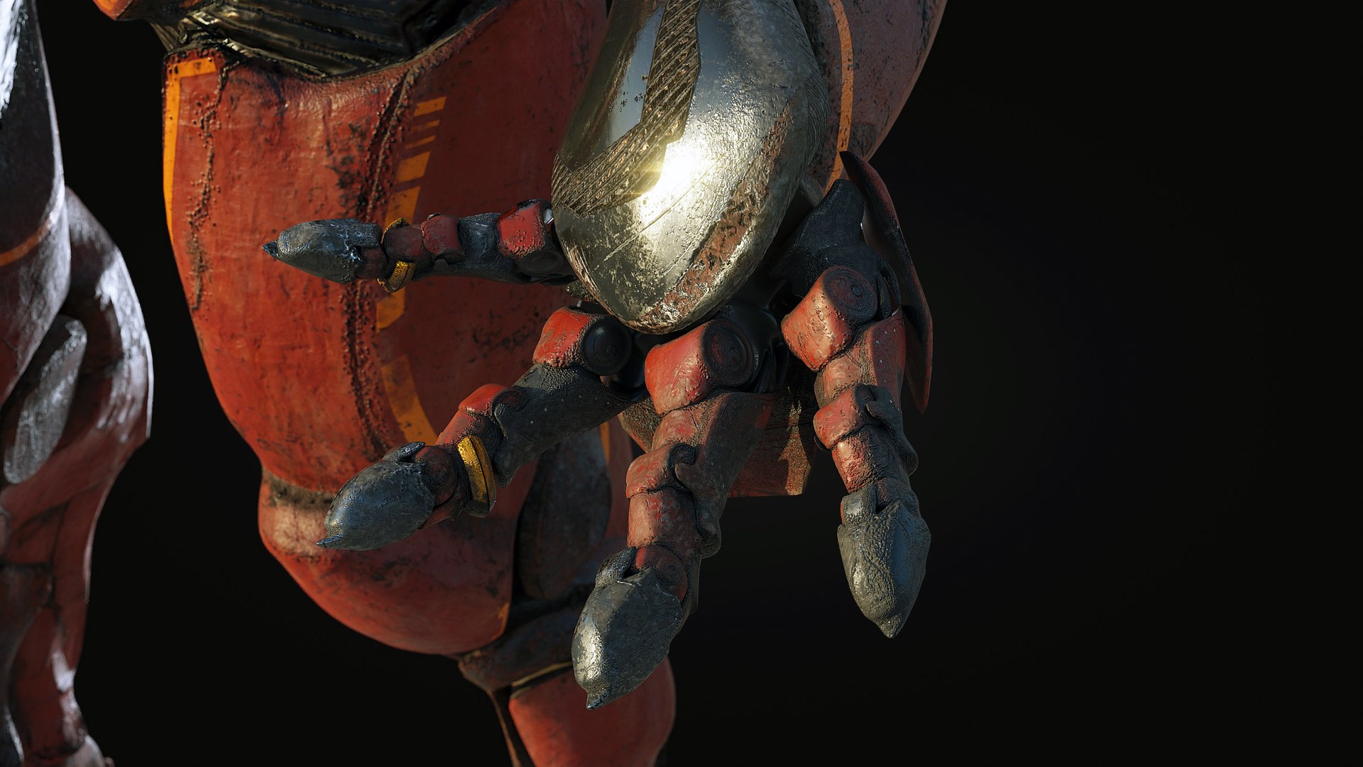 3D Giant Red Mecha - Game Ready Robot - TurboSquid 1754941