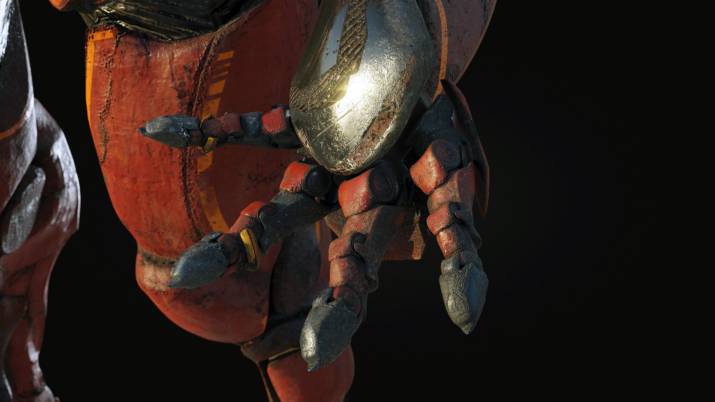3D Giant Red Mecha - Game Ready Robot - TurboSquid 1754941