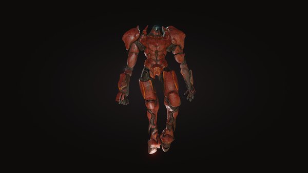 3D Giant Red Mecha - Game Ready Robot - TurboSquid 1754941