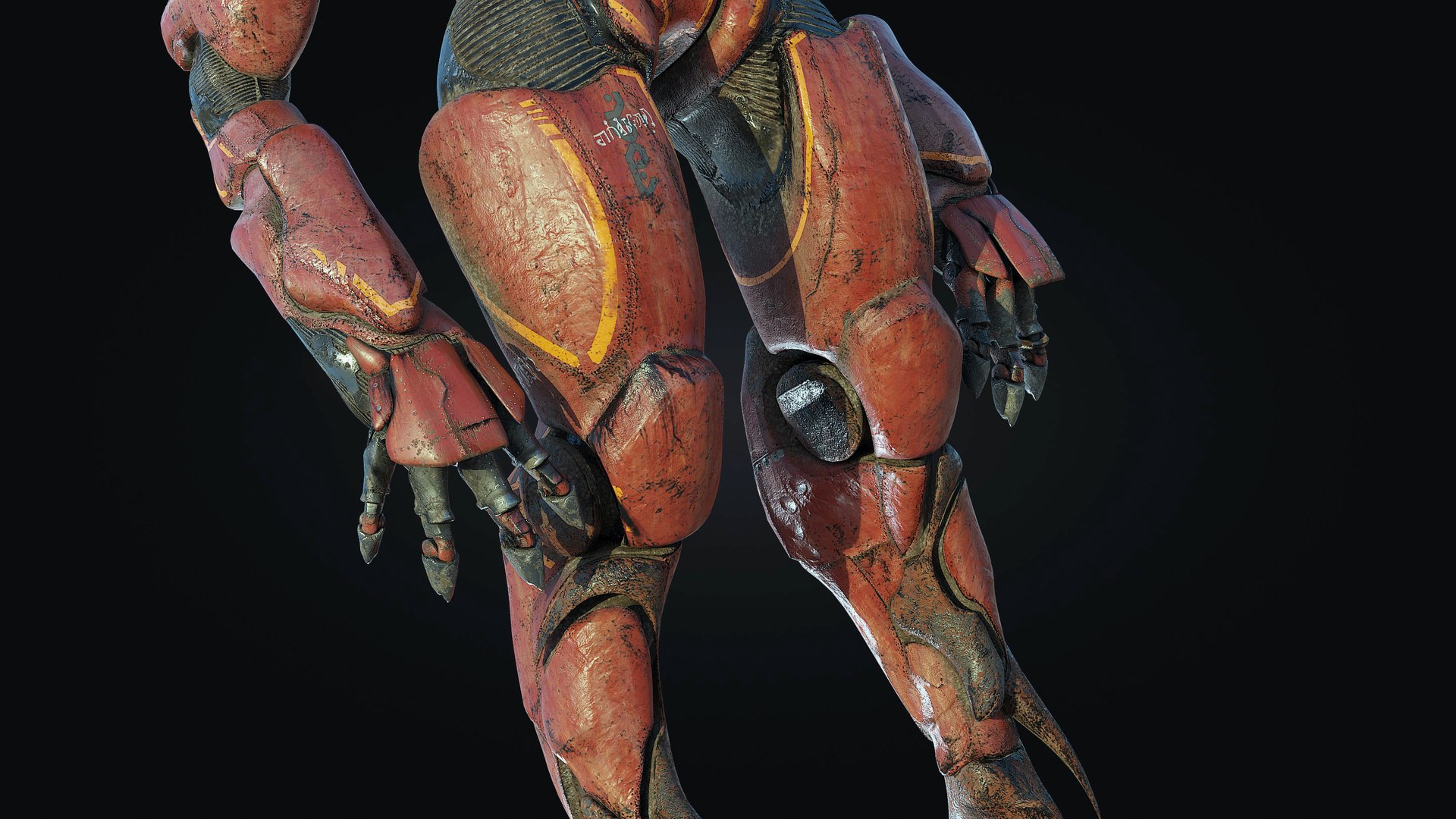 3D Giant Red Mecha - Game Ready Robot - TurboSquid 1754941