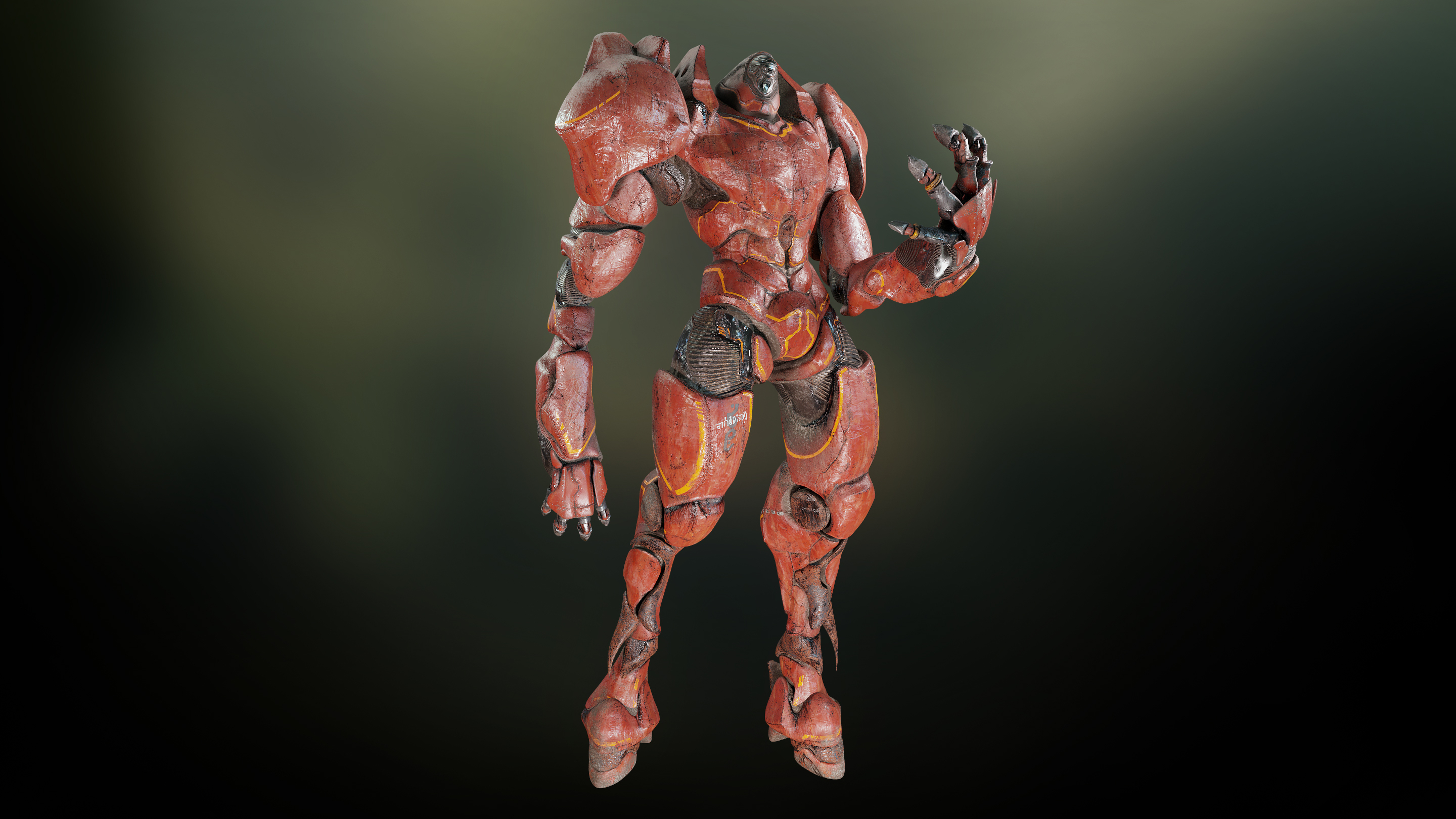 3D Giant Red Mecha - Game Ready Robot - TurboSquid 1754941