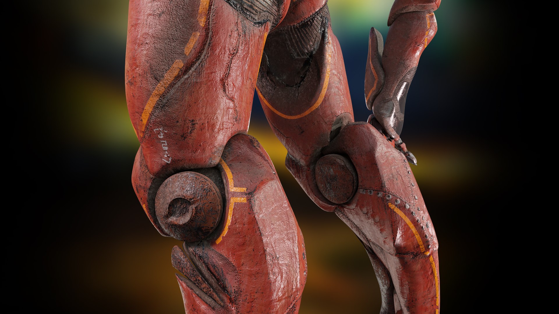 3D Giant Red Mecha - Game Ready Robot - TurboSquid 1754941