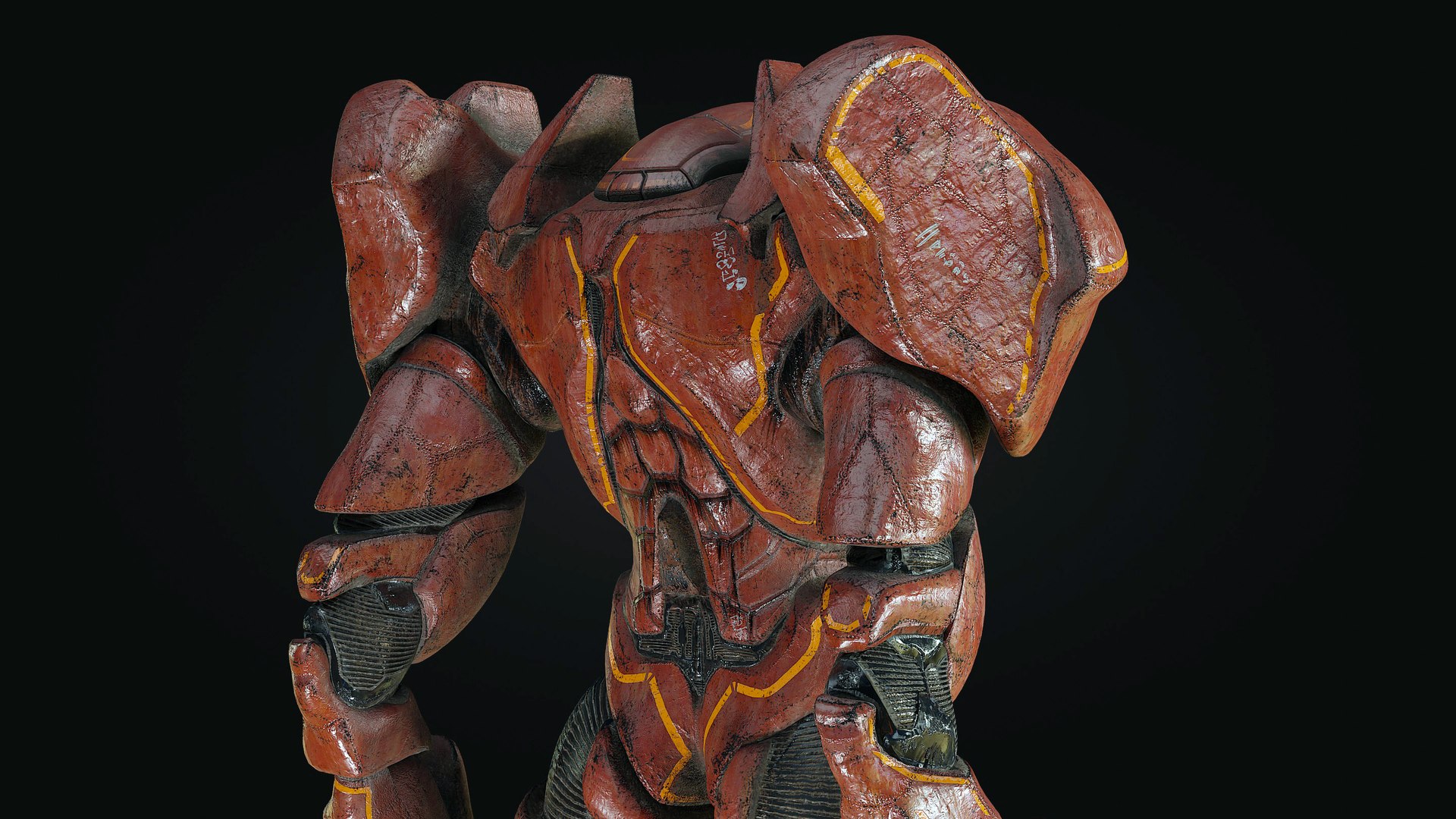 3D Giant Red Mecha - Game Ready Robot - TurboSquid 1754941