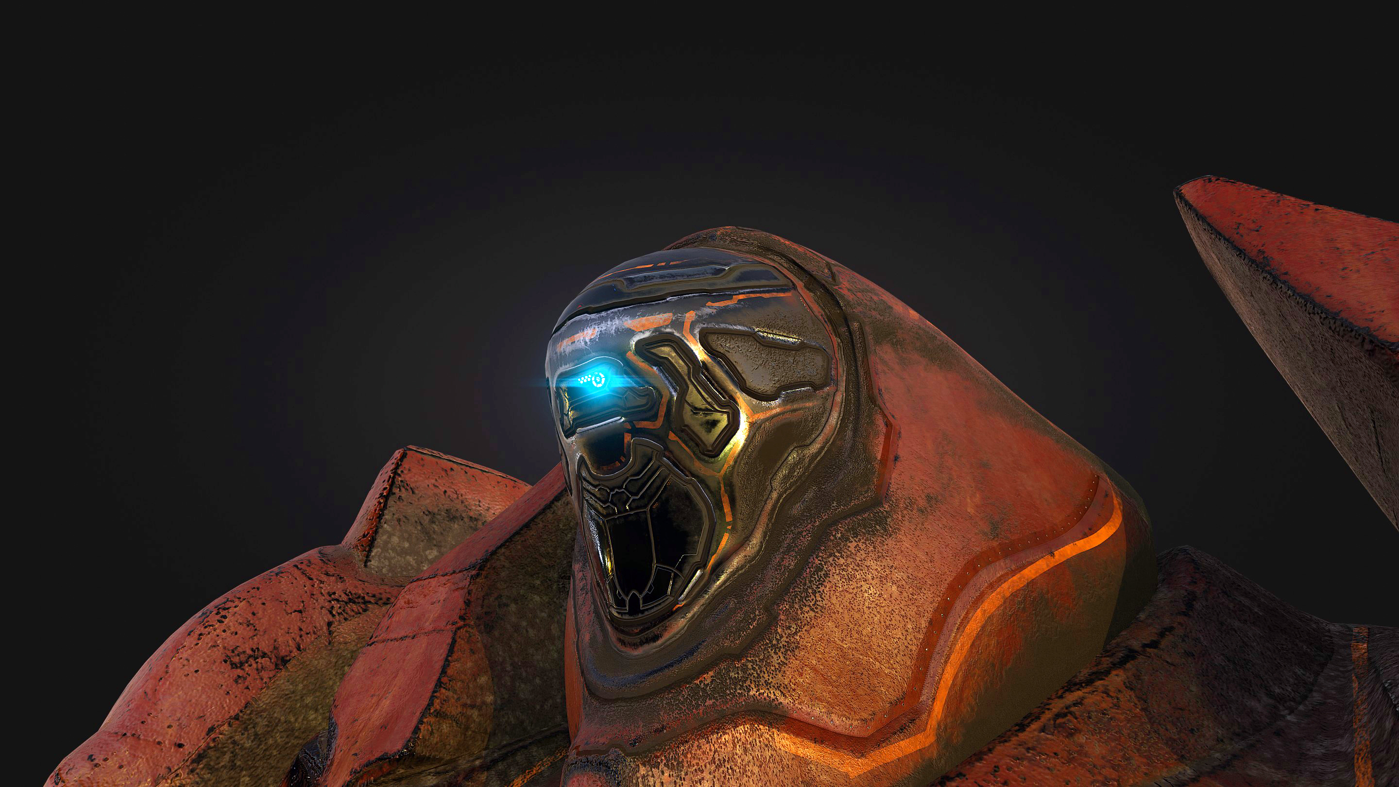 3D Giant Red Mecha - Game Ready Robot - TurboSquid 1754941