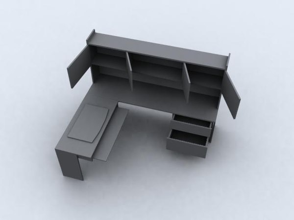 3d computer table desk model