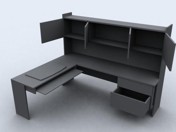 3d computer table desk model
