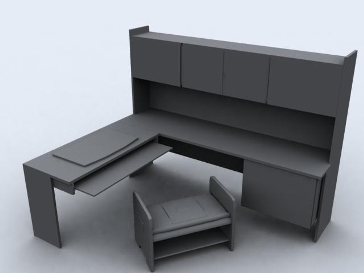 3d computer table desk model