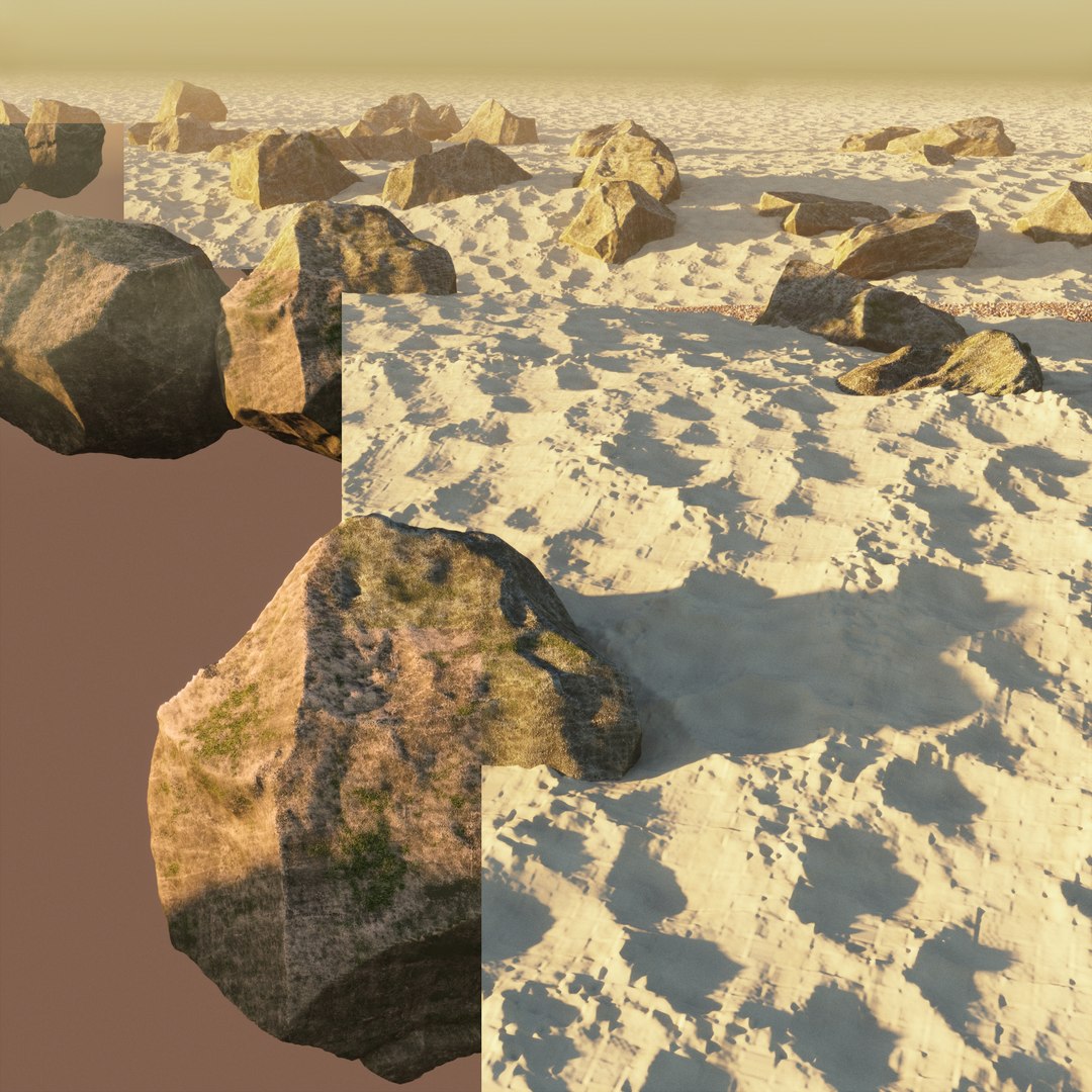 Rocks And Sand Model - TurboSquid 2102758