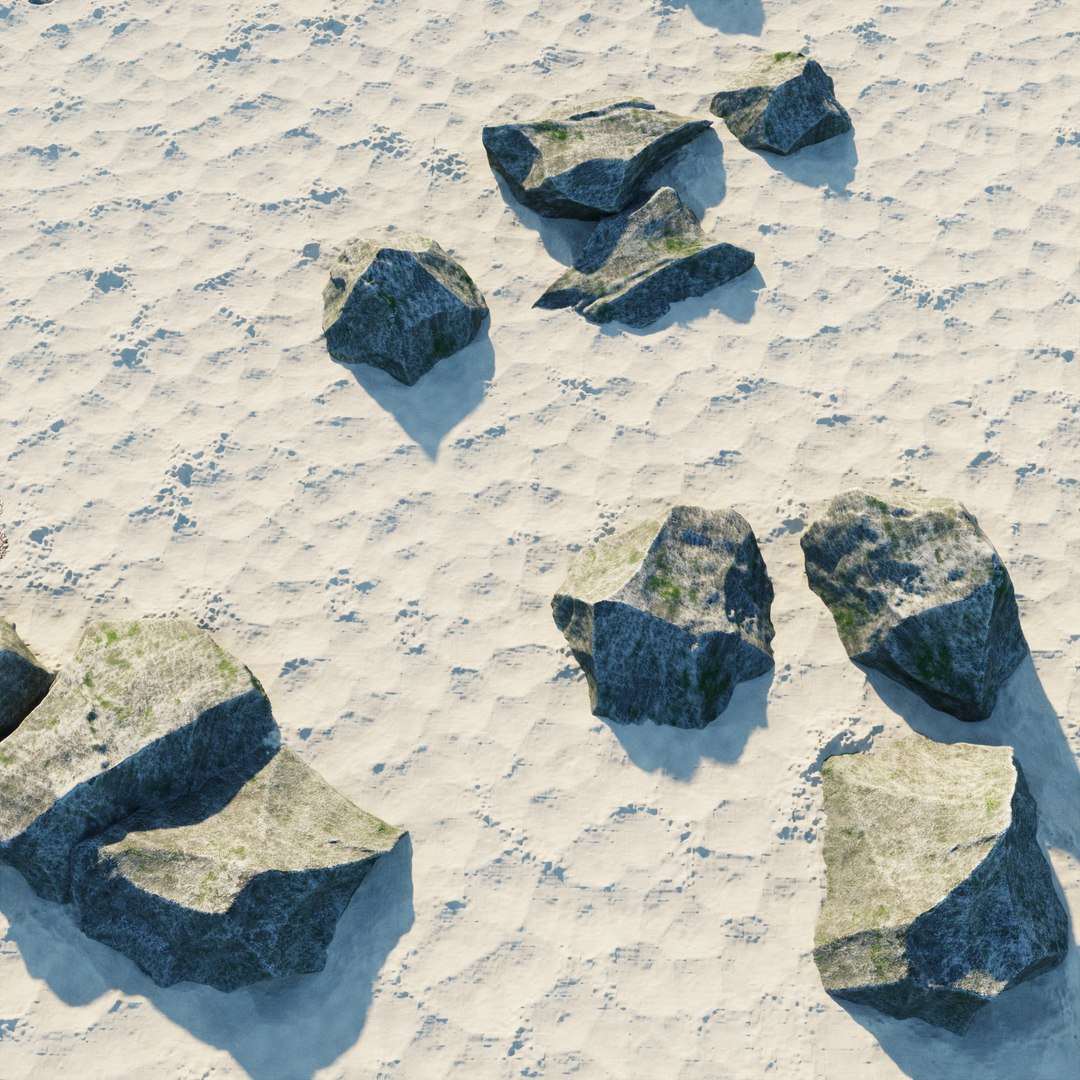 Rocks And Sand Model - TurboSquid 2102758