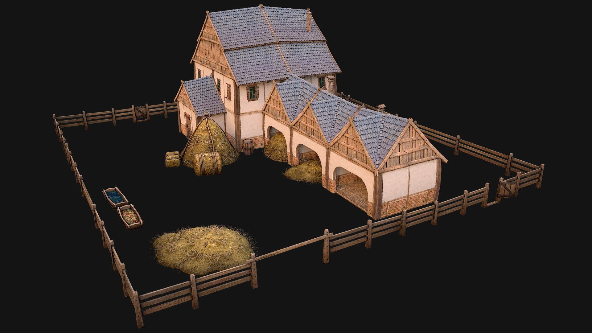 Medieval Stable Farm House 3D Model - TurboSquid 2212060