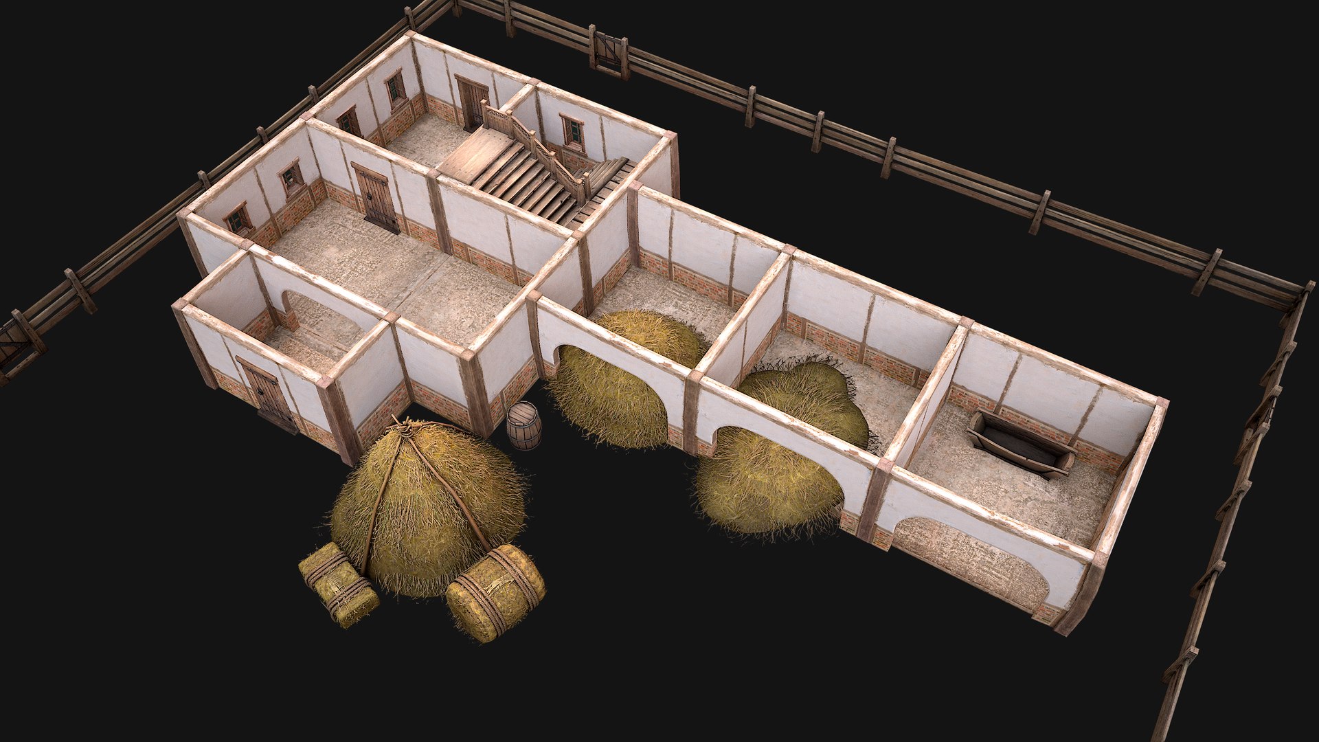 Medieval Stable Farm House 3D Model - TurboSquid 2212060