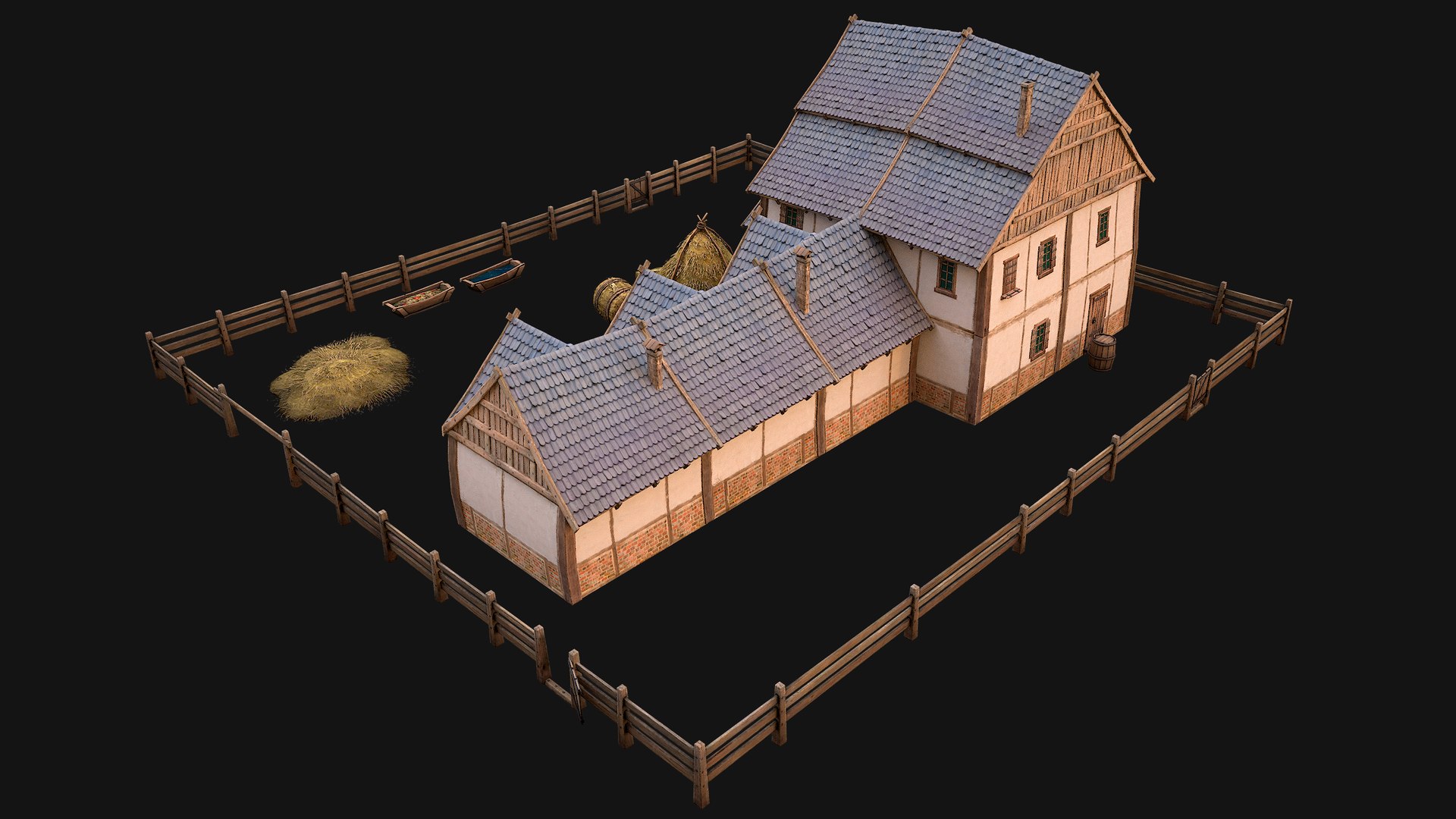 Medieval Stable Farm House 3D Model - TurboSquid 2212060