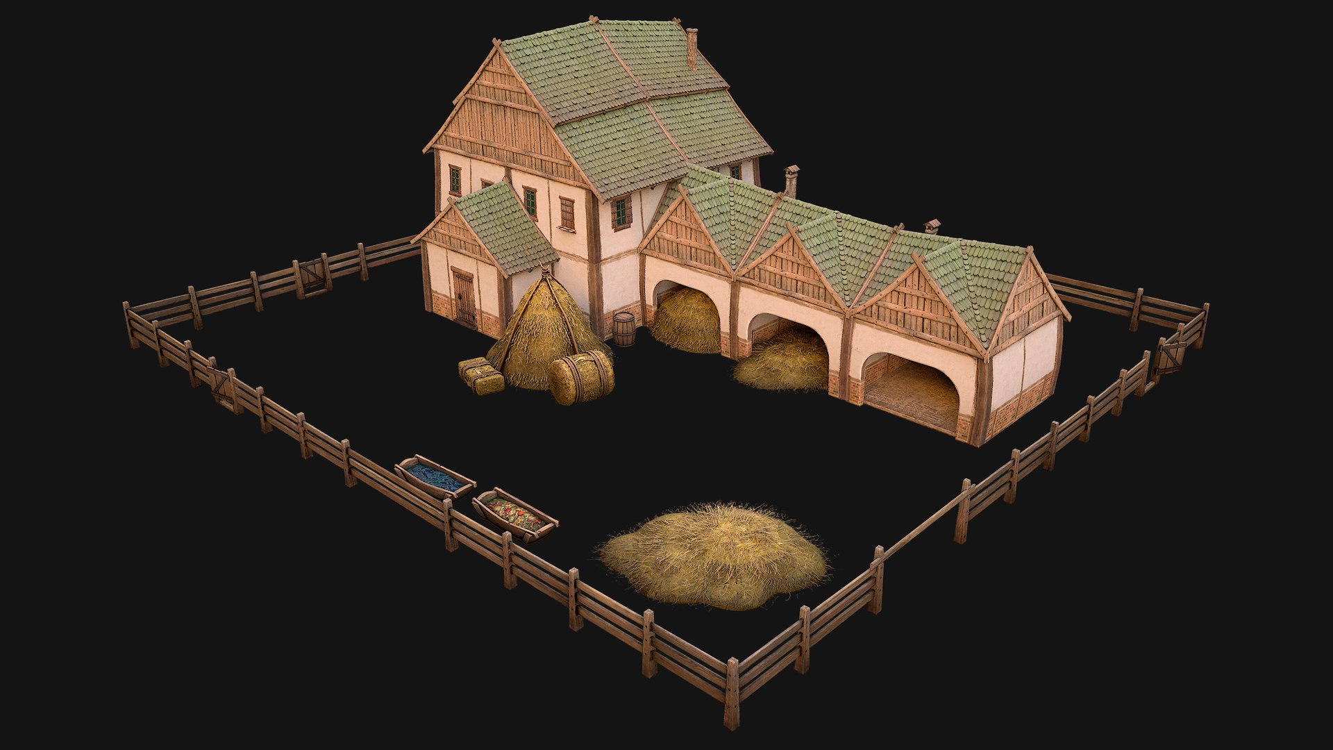 Medieval Stable Farm House 3D Model - TurboSquid 2212060