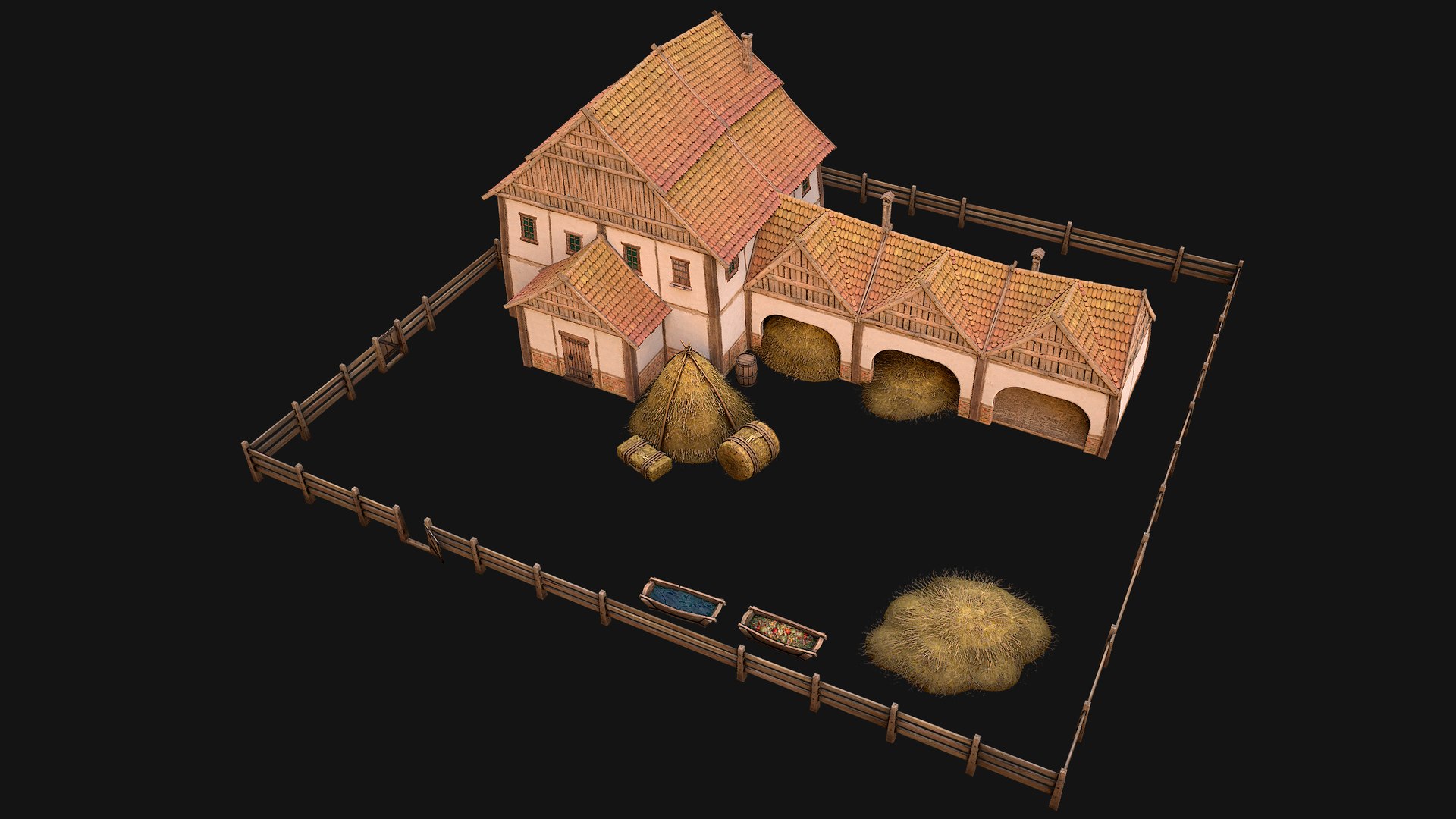 Medieval Stable Farm House 3D Model - TurboSquid 2212060