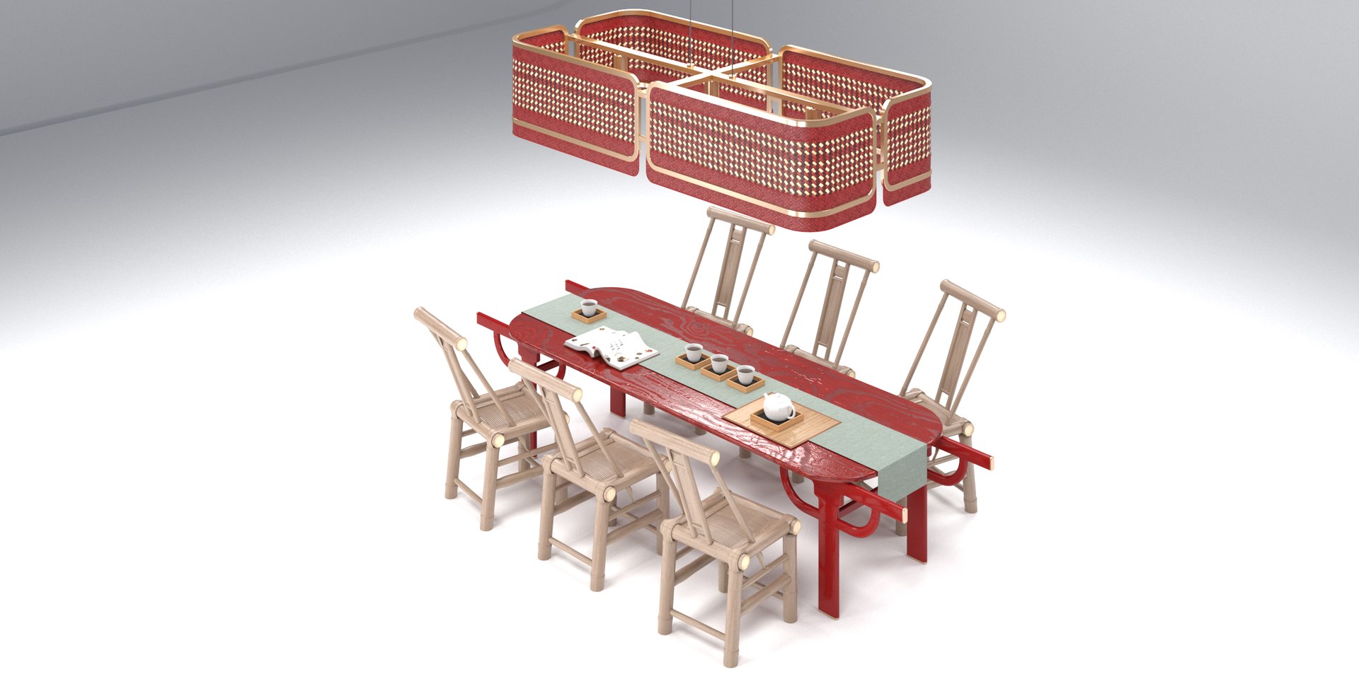 PALANQUIN TABLE SET 3D Model - TurboSquid 2055470