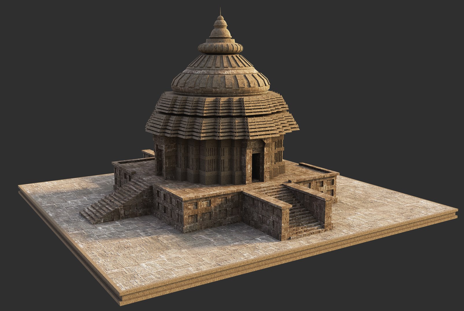 3D Model Ancient Indian Kornak Building - TurboSquid 2323679