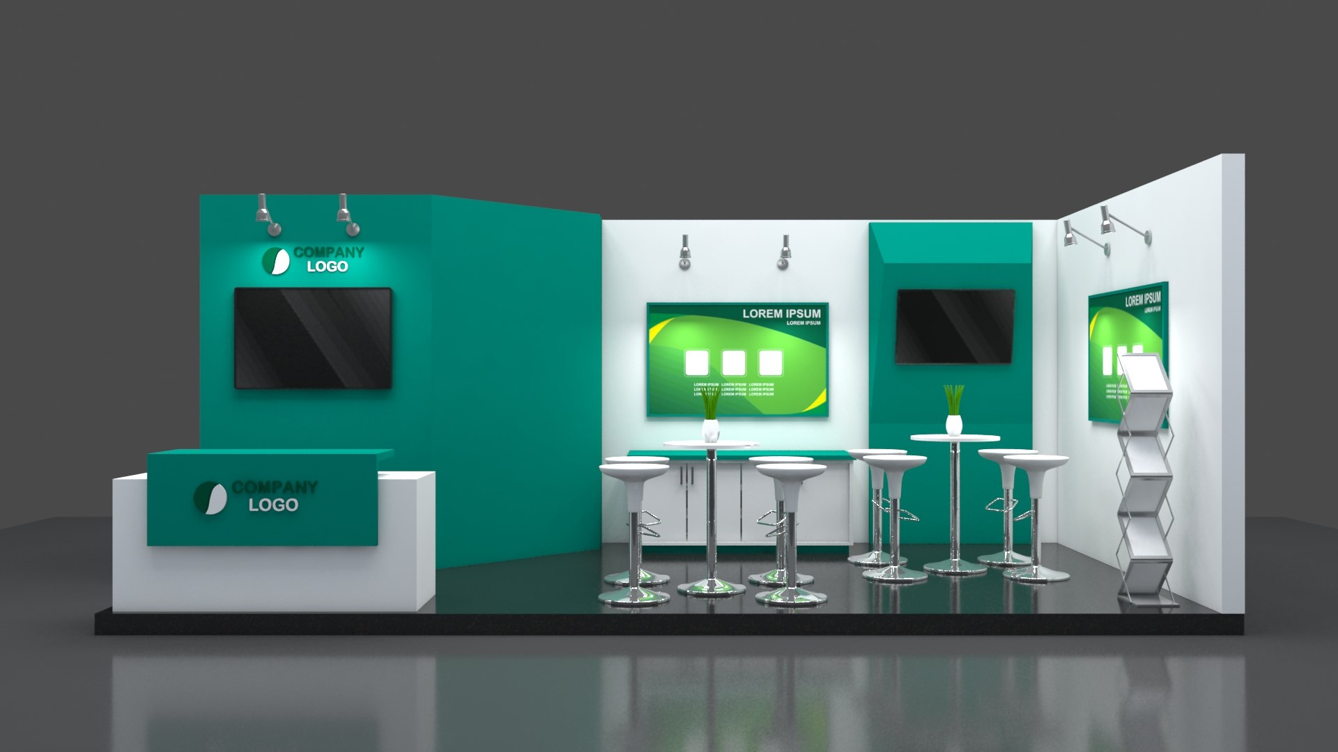 Booth 300cm X 600cm Green 3D Model - TurboSquid 1799338