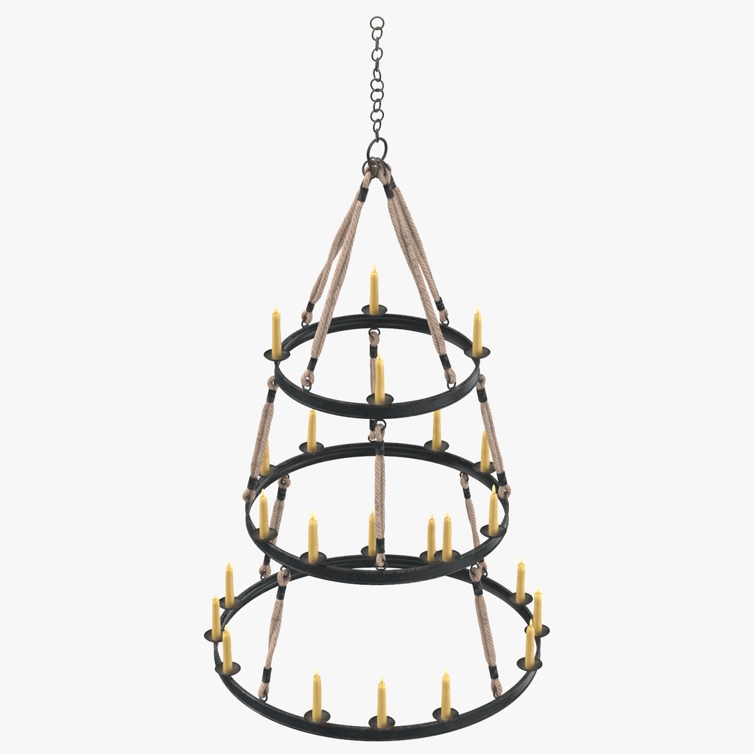 Medieval Lighting Set 3d Model