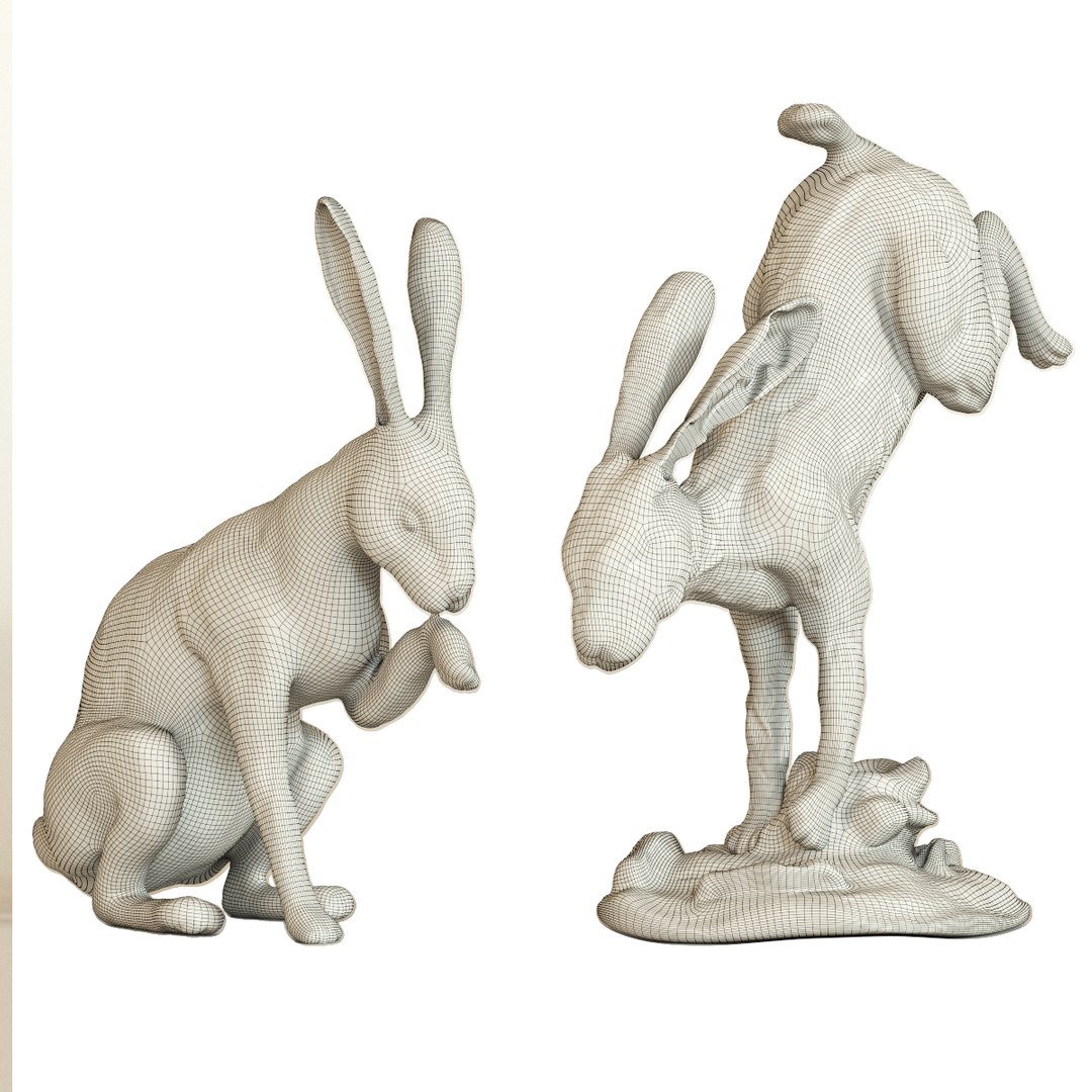 3D Model Hares Figurine Set 002 - TurboSquid 2141479