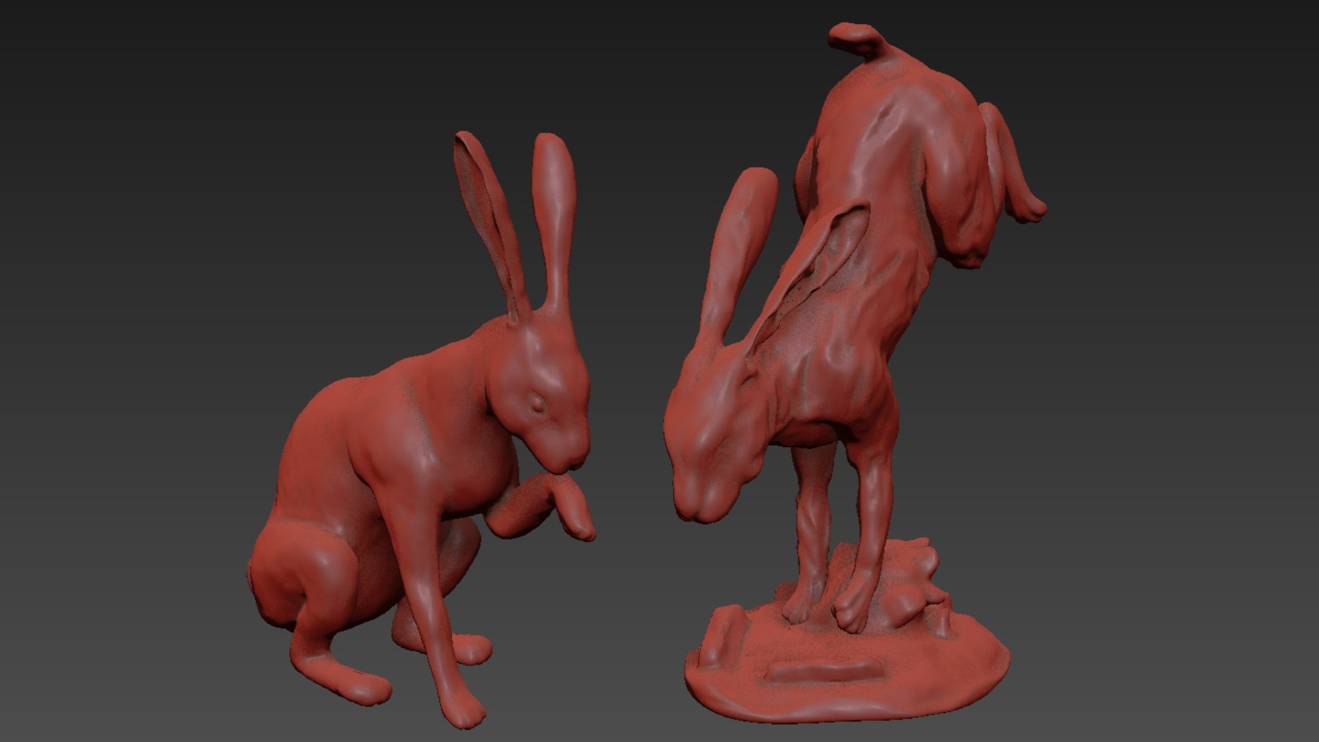3D Model Hares Figurine Set 002 - TurboSquid 2141479