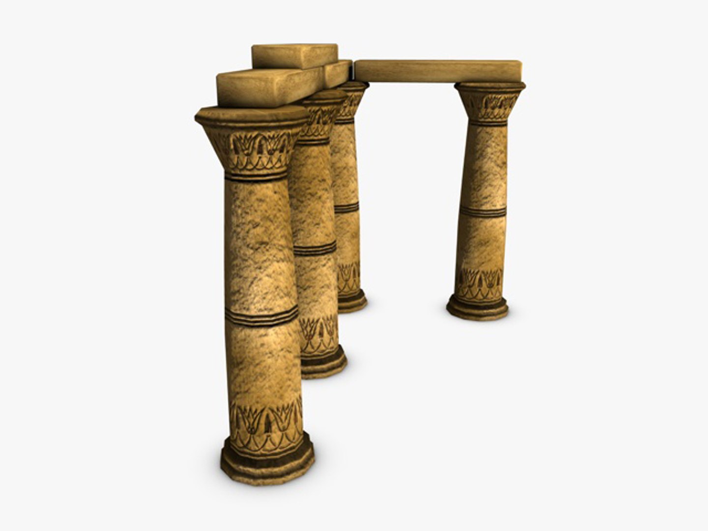 Egyptian Columns 3d Model
