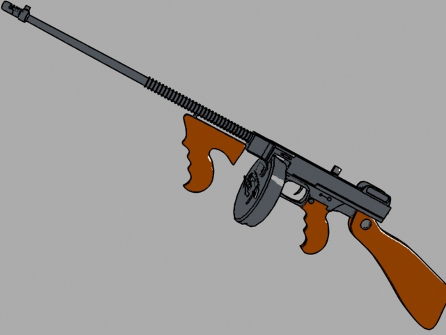 Free Tommy Gun 3d Model