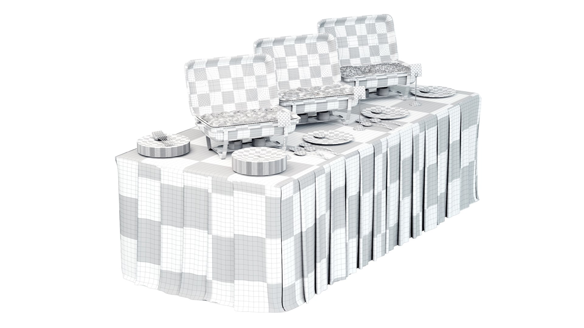 3D Open Buffet Set 01 - TurboSquid 2356015