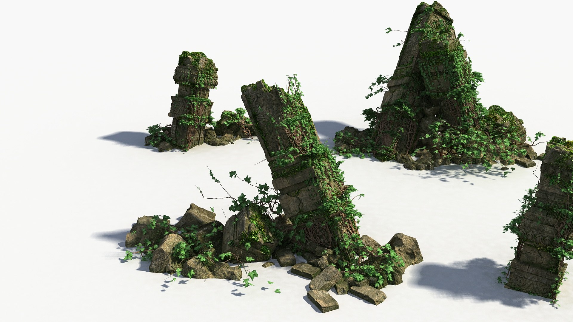 3D Ruin Stone Column - TurboSquid 1965587