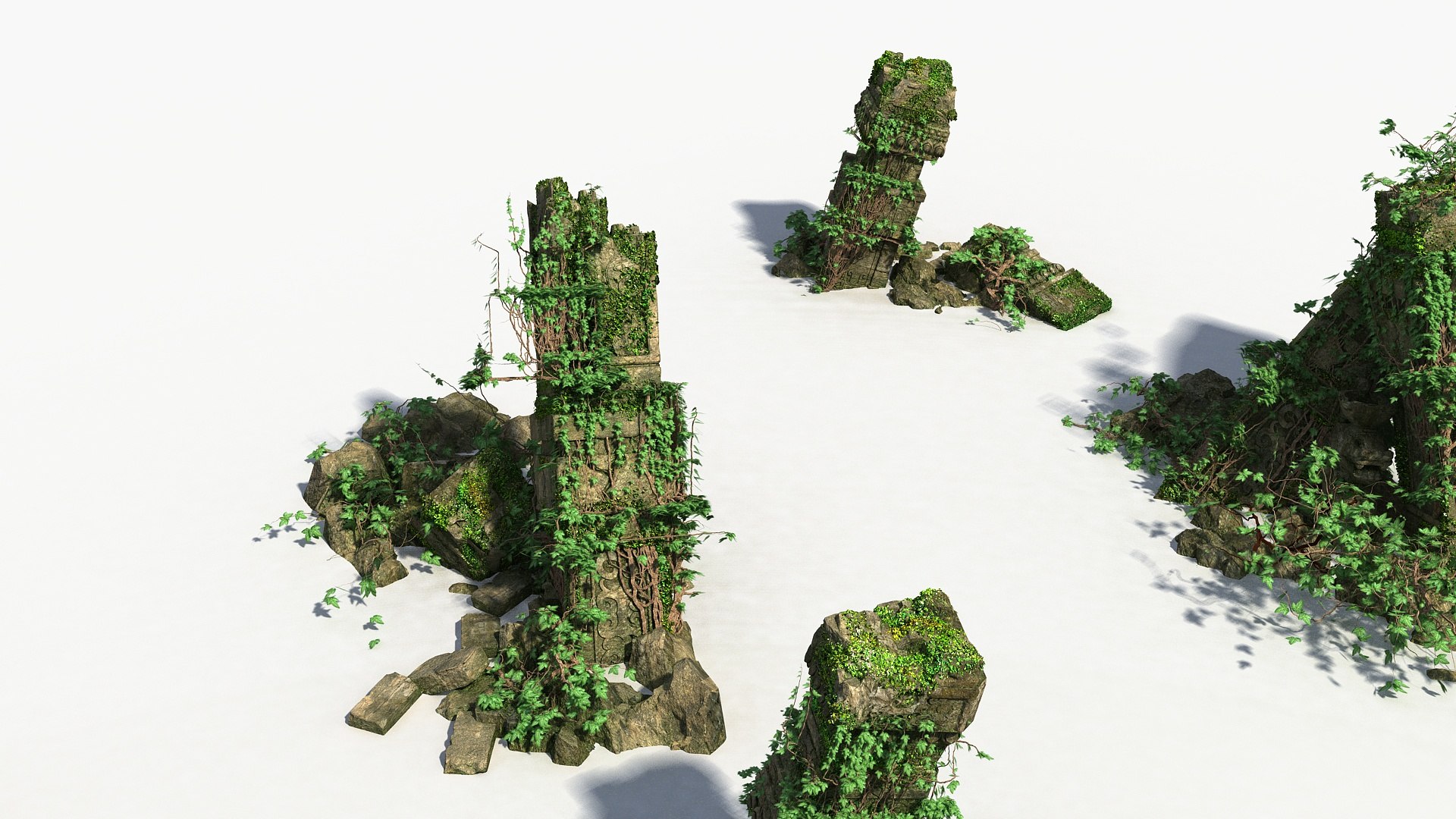 3D Ruin Stone Column - TurboSquid 1965587