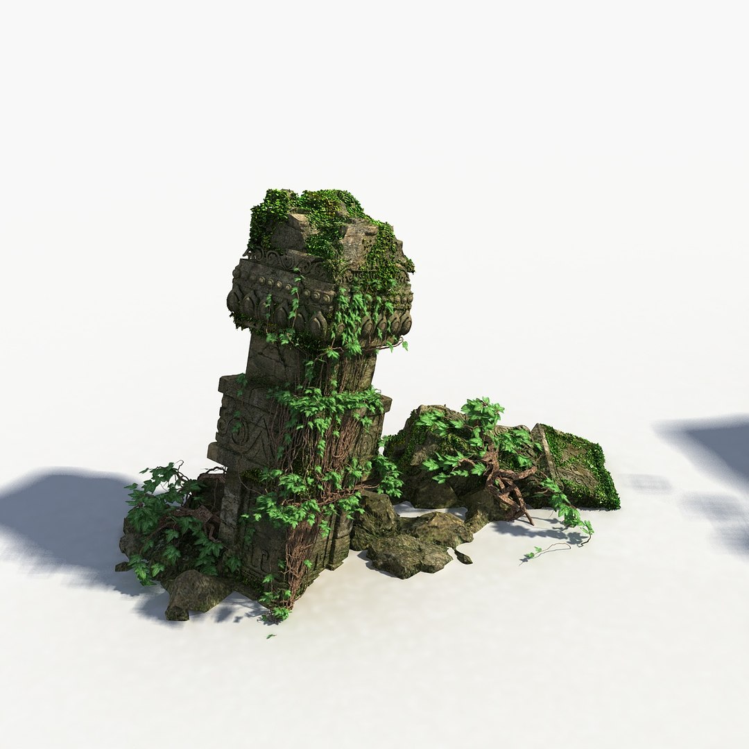 3D Ruin Stone Column - TurboSquid 1965587