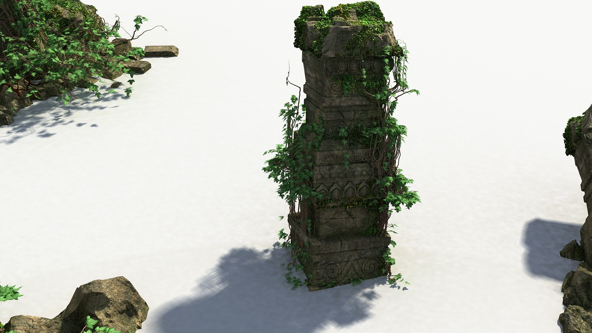 3D Ruin Stone Column - TurboSquid 1965587