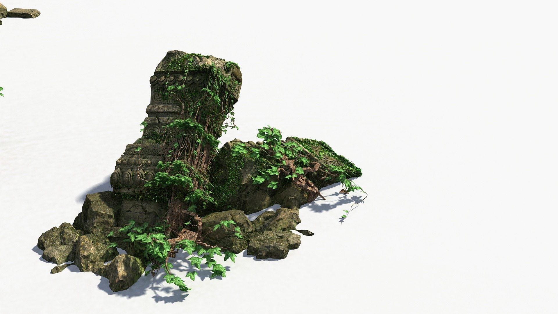 3D Ruin Stone Column - TurboSquid 1965587