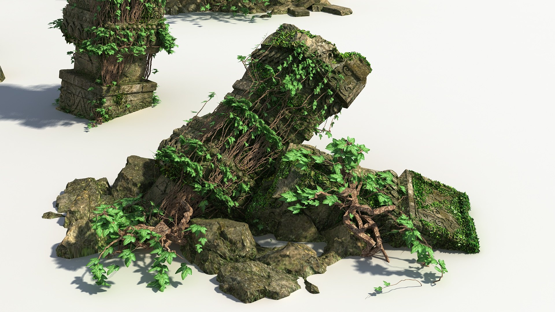 3D Ruin Stone Column - TurboSquid 1965587