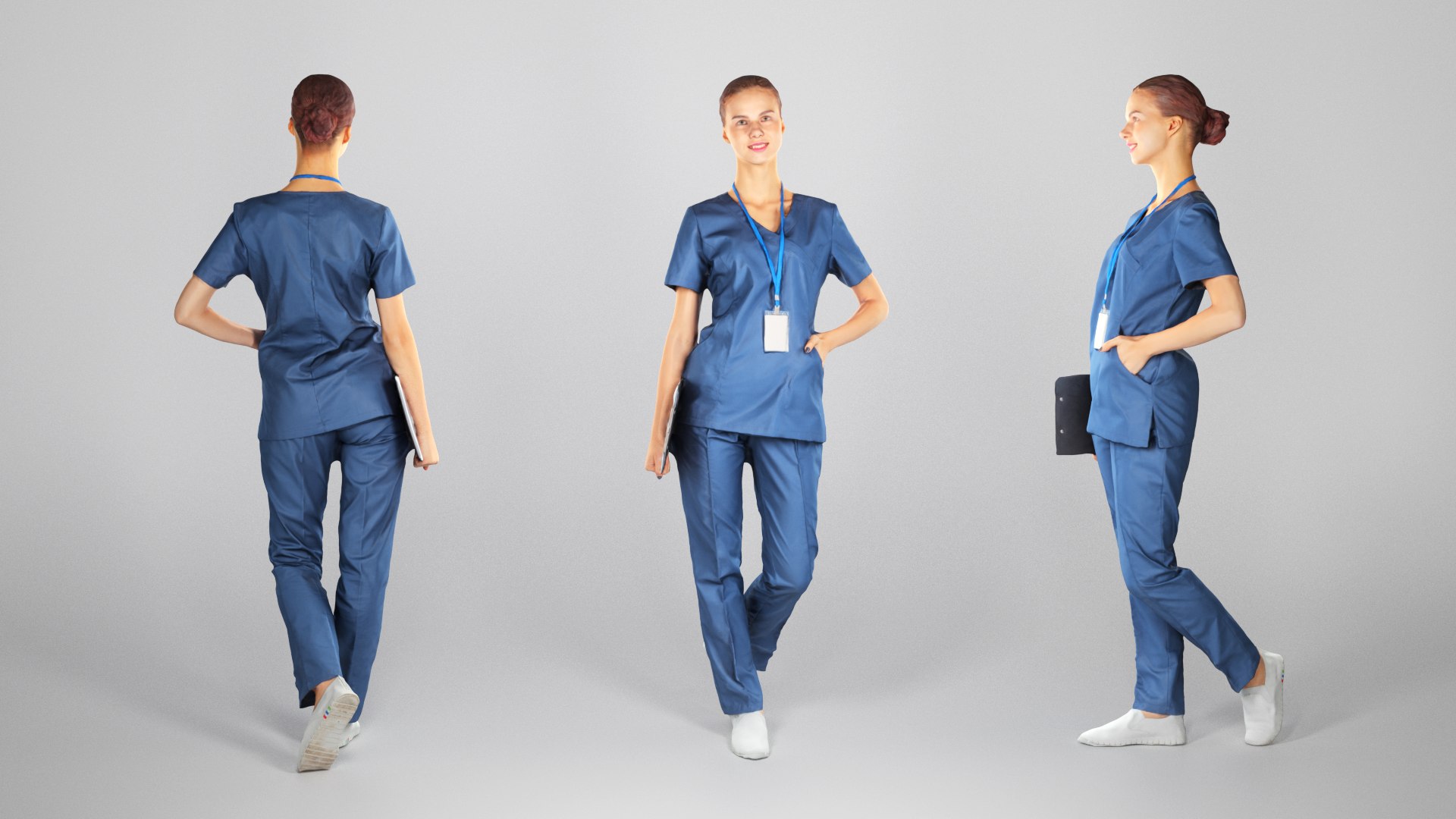 3D Human Young Woman Uniform Model - TurboSquid 1478417