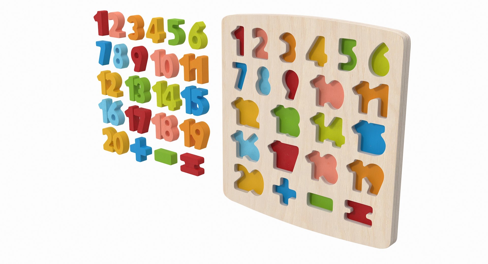 Wood Puzzle Numbers 3D - TurboSquid 1608191