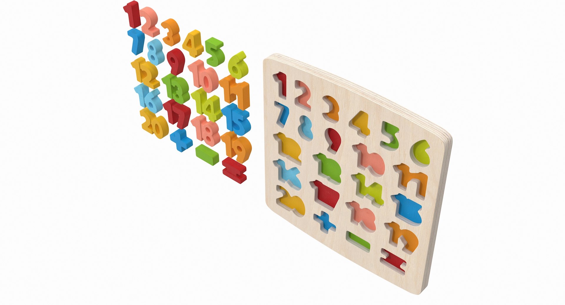 Wood Puzzle Numbers 3D - TurboSquid 1608191