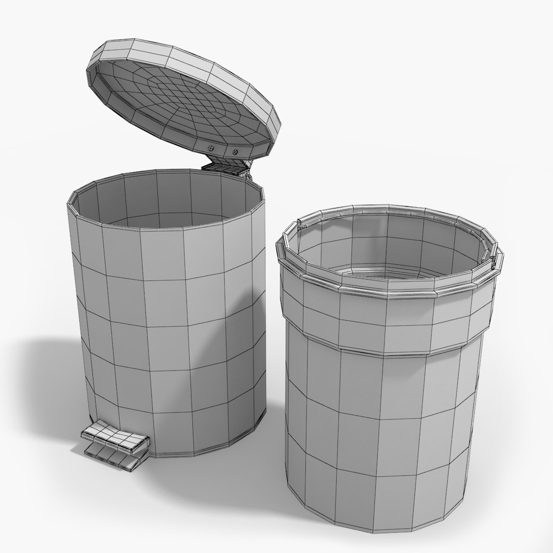 Rubbish Bin 3d Model
