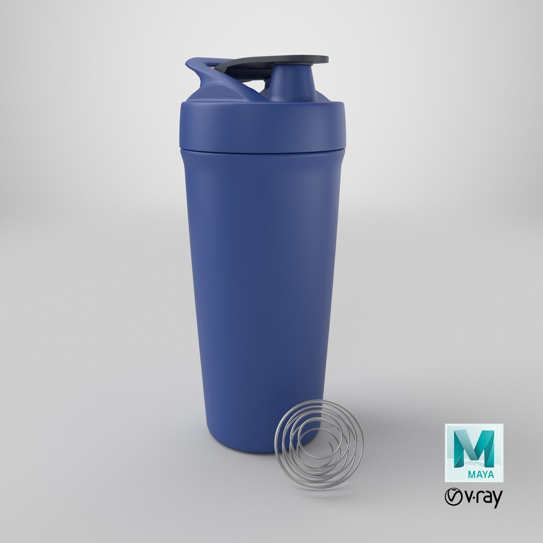 Blue Protein Shaker Bottle Model - TurboSquid 2393168