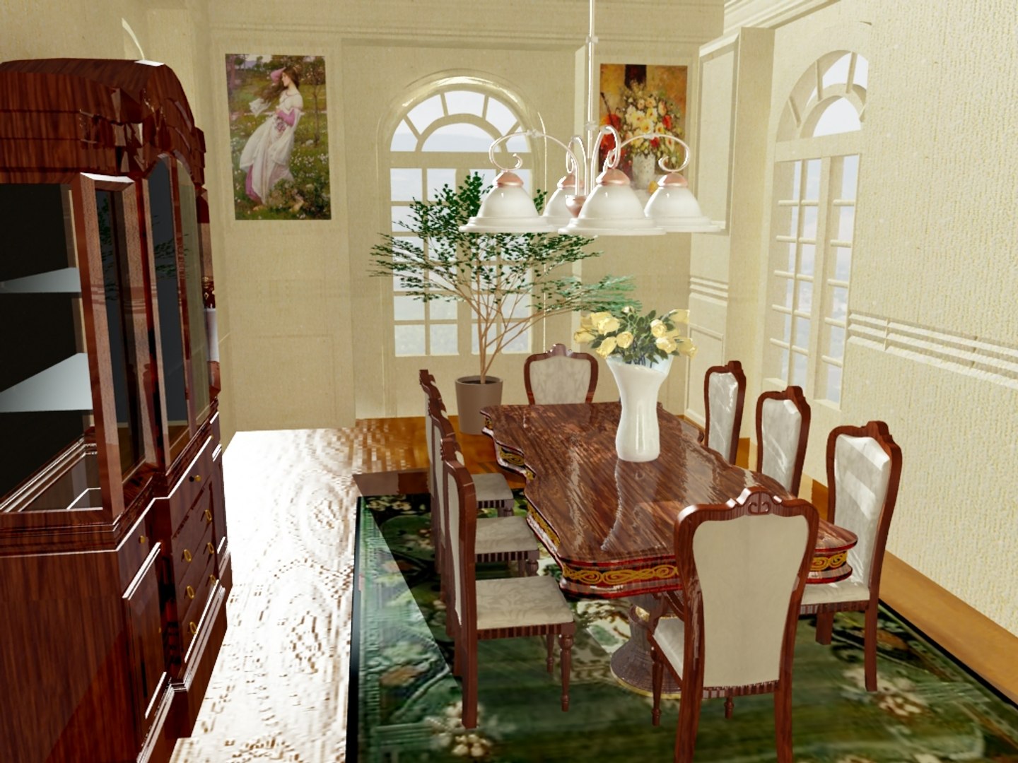 3d Model Classic Dining Room