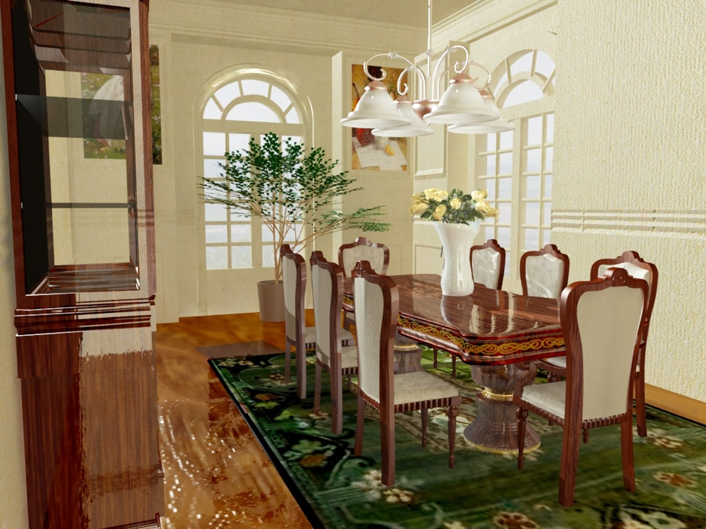 3d Model Classic Dining Room