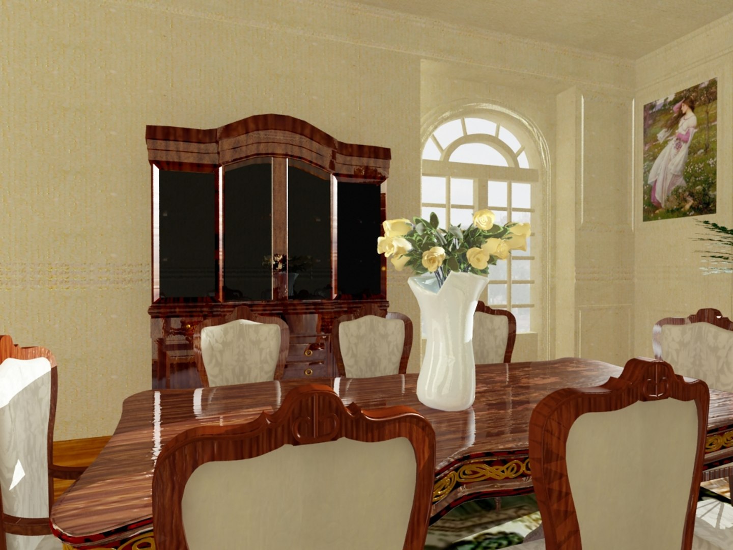 3d Model Classic Dining Room