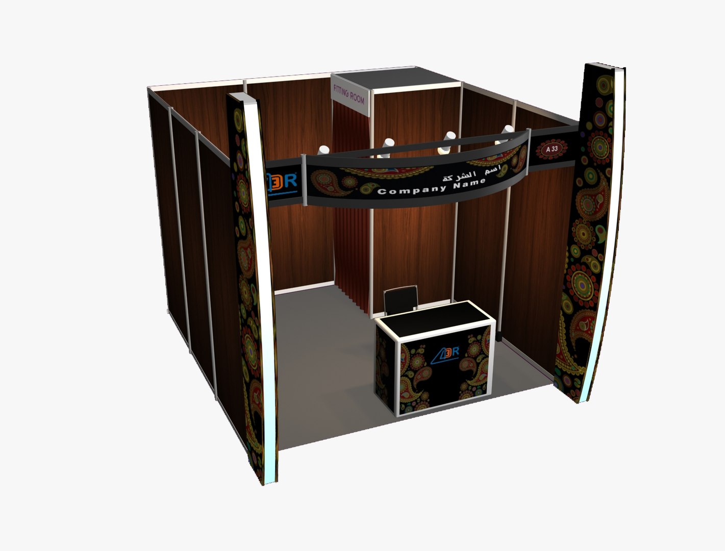 3x3 System Octanorm Booth Design 3D Model - TurboSquid 1905432