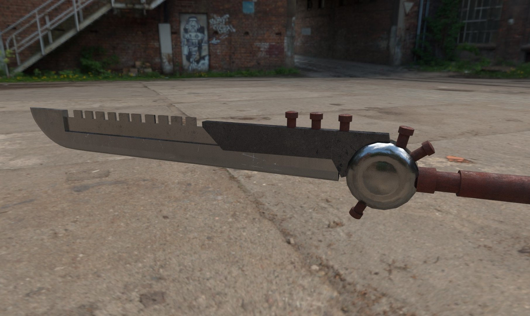 3d 3ds steampunk sword