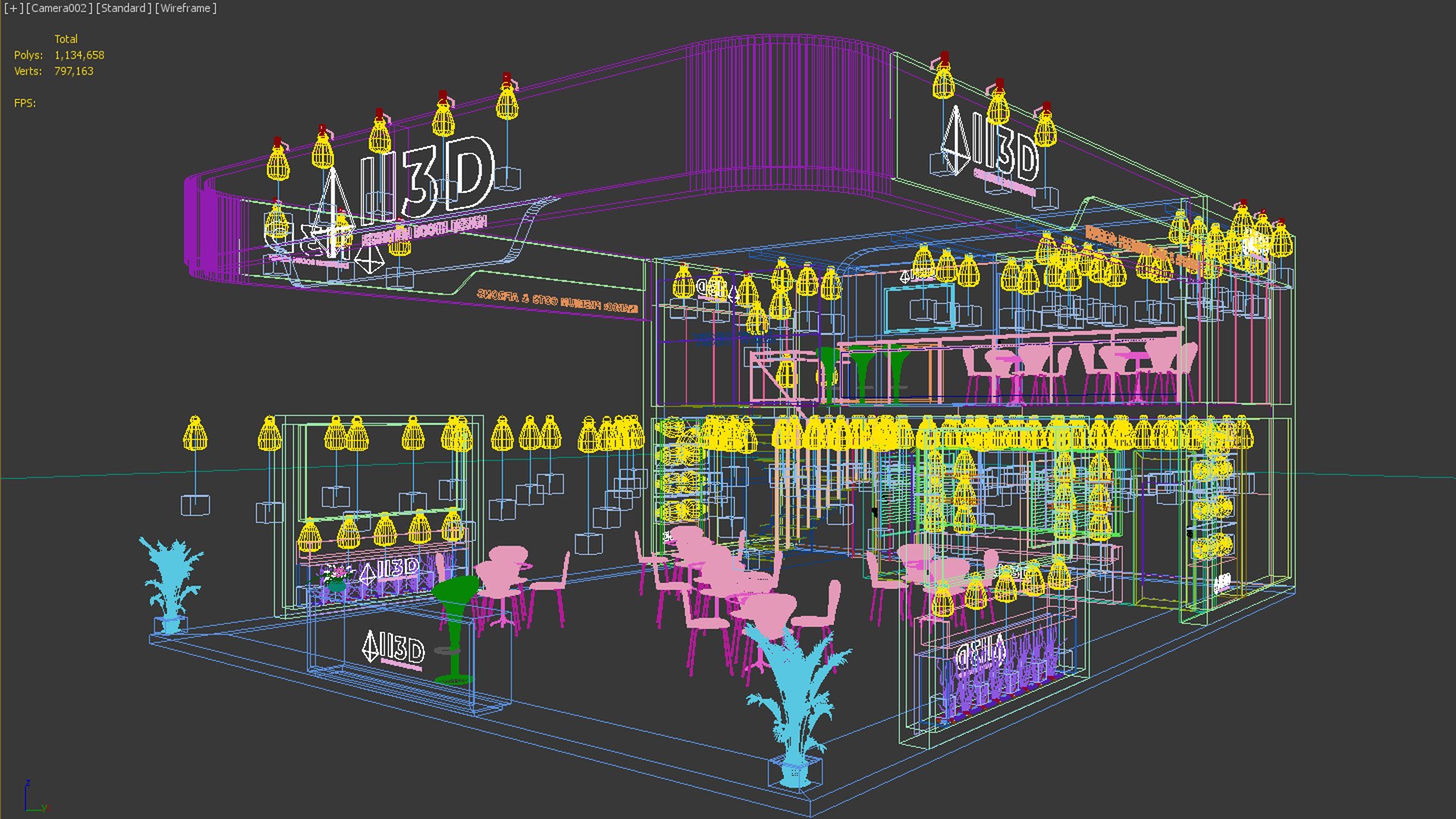 3D Model Exhibition Stand Stall Three Side Open 12X9 - TurboSquid 2162882