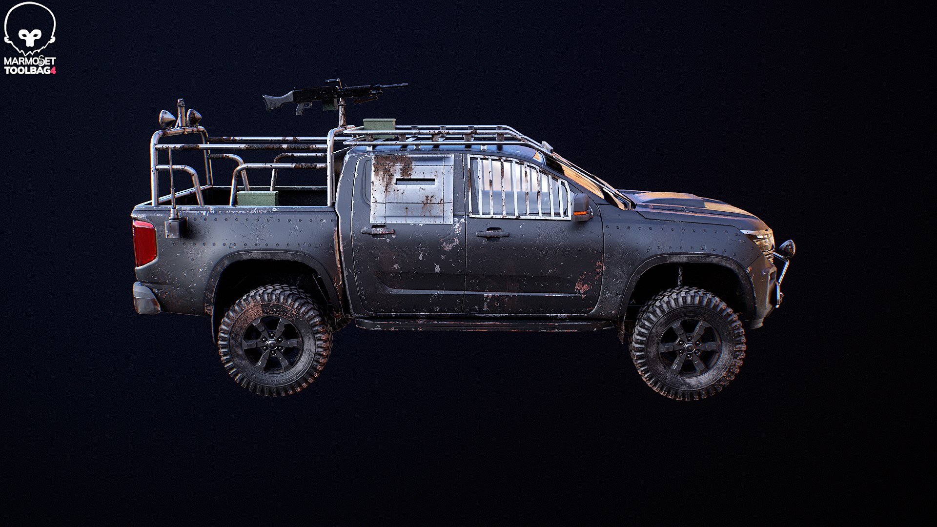 3D Post Apocalyptic Truck And Armor - TurboSquid 2329399