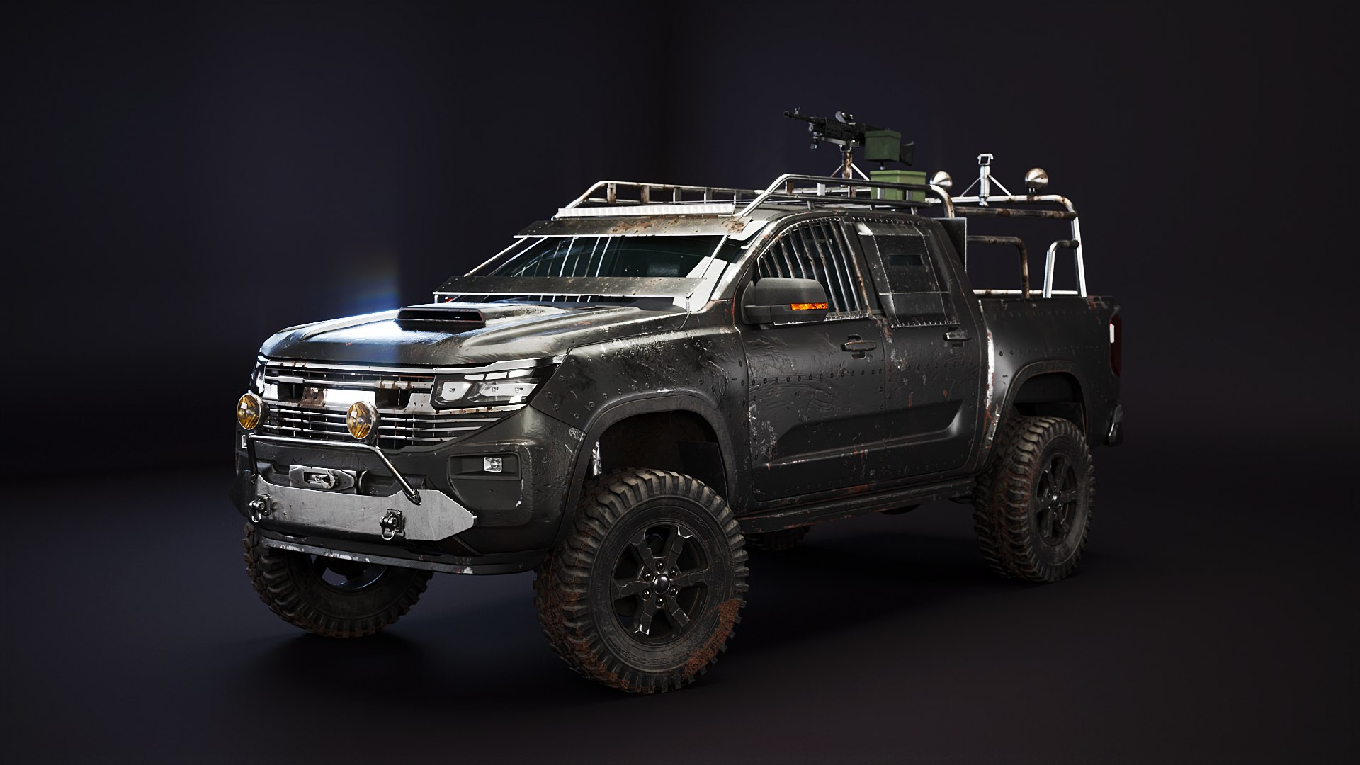 3D Post Apocalyptic Truck And Armor - TurboSquid 2329399