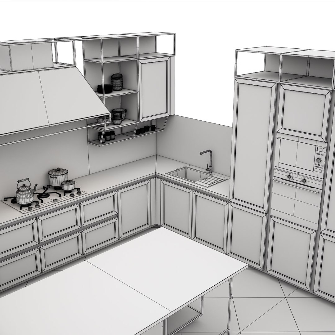 3D Frame Snaidero Kitchen Furniture - TurboSquid 1243310