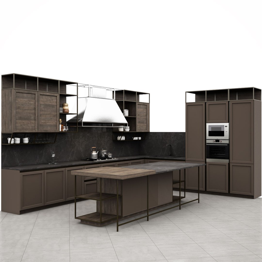 3D Frame Snaidero Kitchen Furniture - TurboSquid 1243310