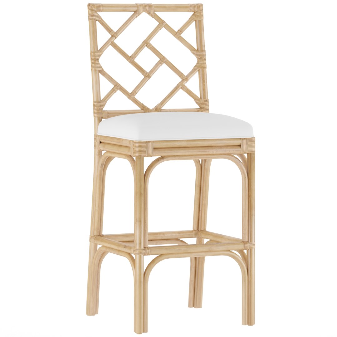 3D Model New Pacific Direct Kara Rattan Counter Stool - TurboSquid 2358449