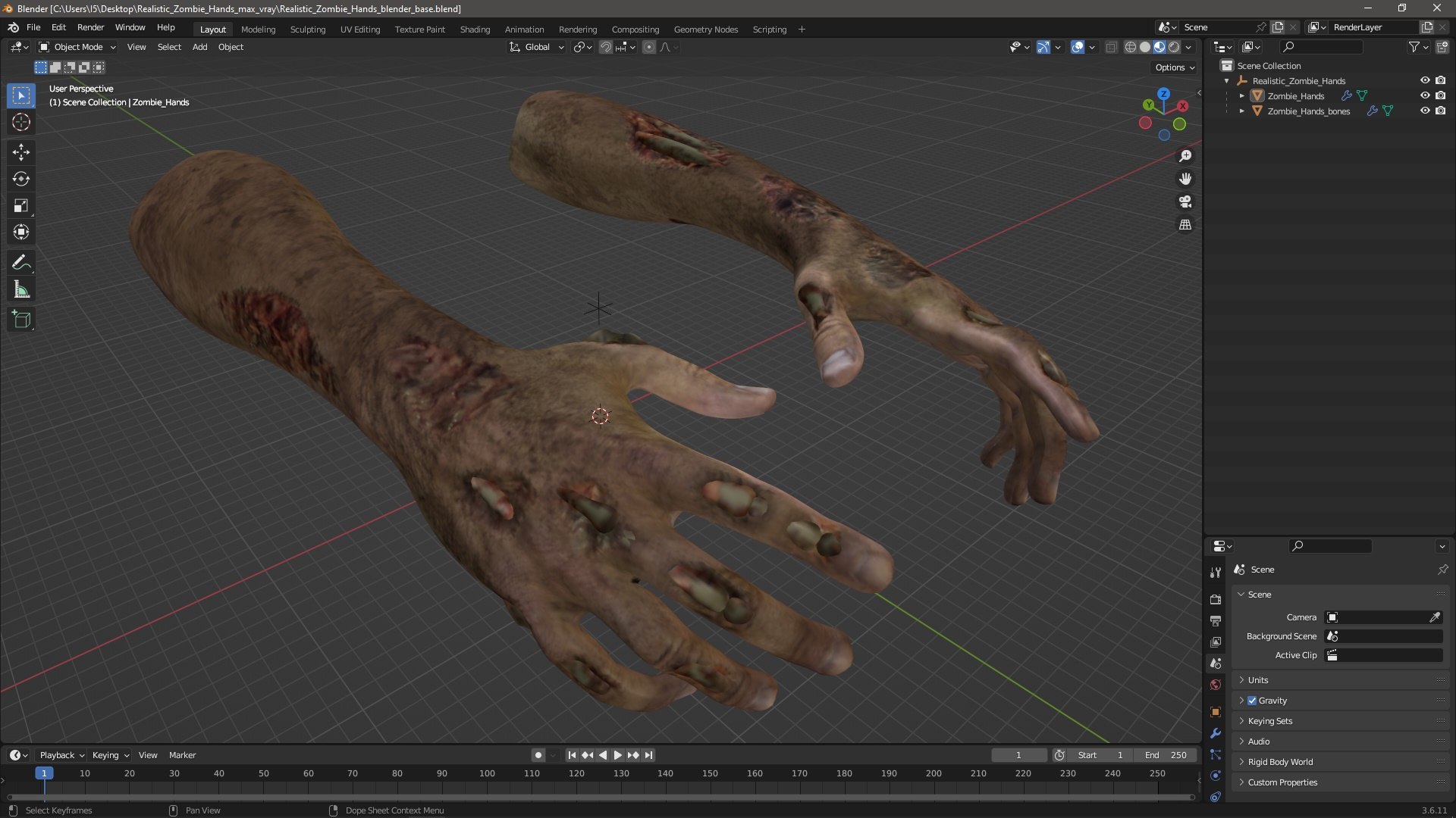 3D Realistic Zombie Hands Model - TurboSquid 2335594